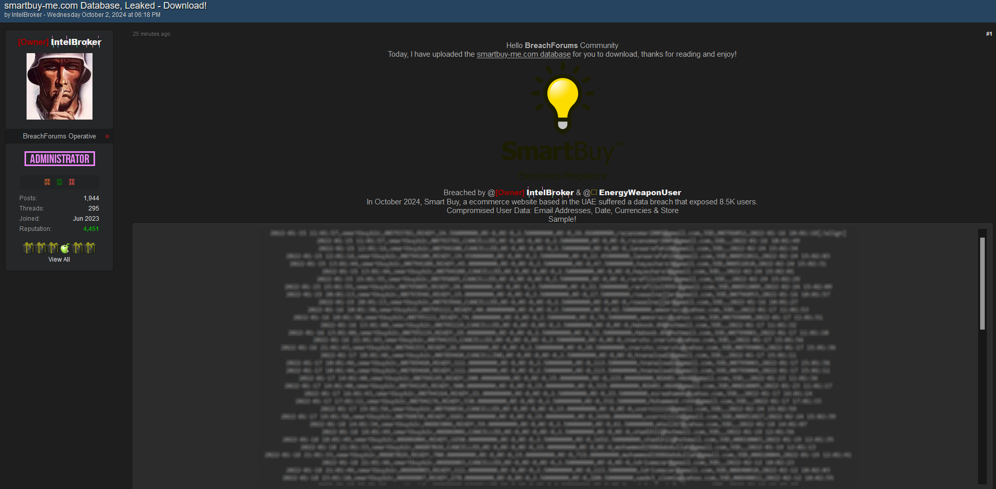 IntelBroker and EnergyWeaponUser have Allegedly Leaked the Database of ...