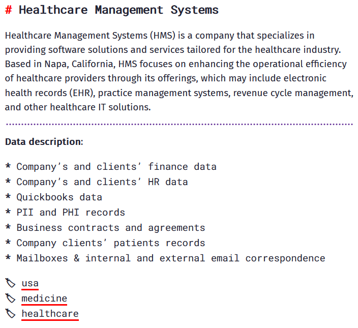 Healthcare Management Systems Has Been Claimed a Victim to BianLian ...