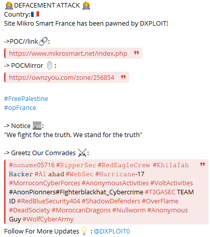 DXPLOIT Defaced the Website of MIKROSMAR