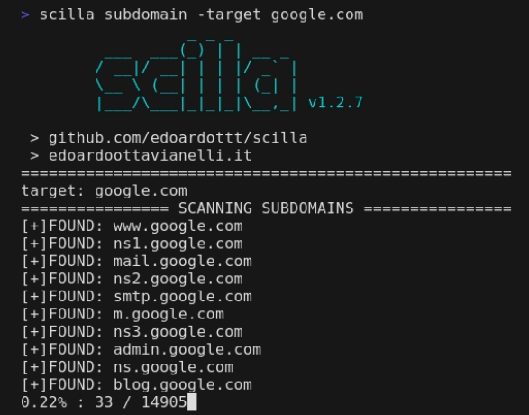 Scilla: A Comprehensive Information Gathering Tool