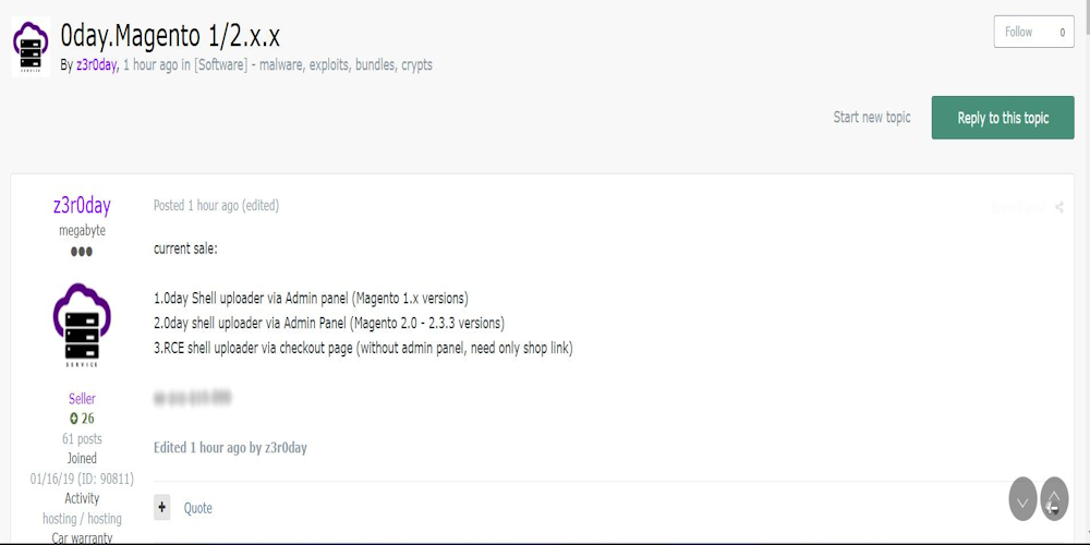 A Threat Actor Claims to be Selling a 0-day Shell Uploader Targeting ...