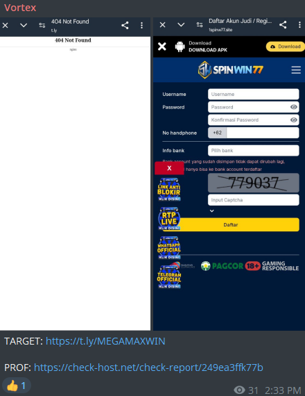 Vortex Targeted the Website of T.LY URL Shortener