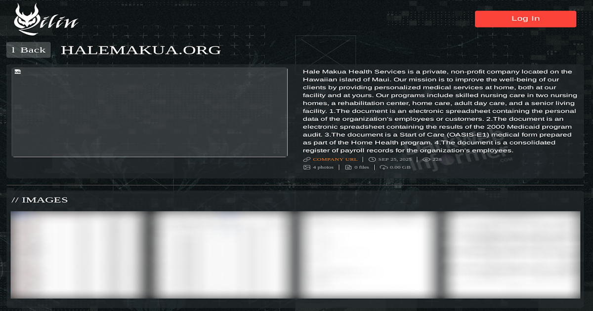 Hale Makua Health Services Falls Victim to Qilin Ransomware