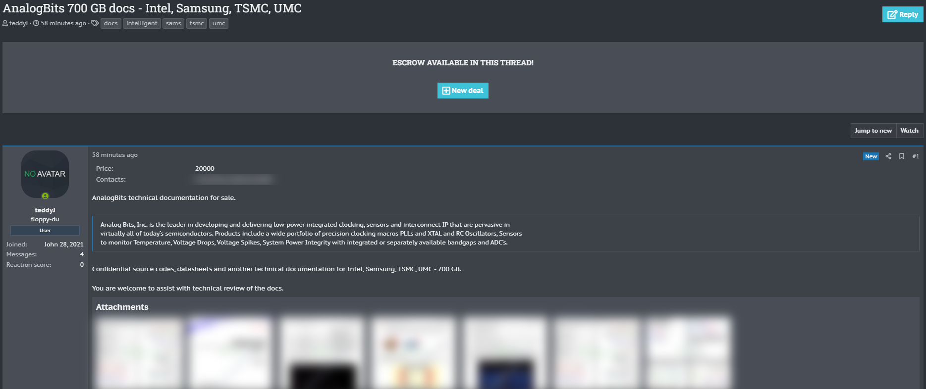 A Threat Actor is Allegedly Selling Data Belonging to the Company Analog Bits