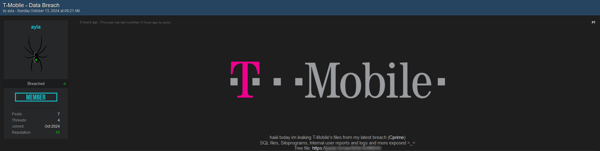 ayla has Allegedly Leaked Data of T-Mobile