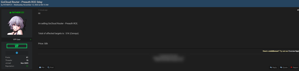 A Threat Actor is Allegedly Selling a 0-day RCE Vulnerability in ...