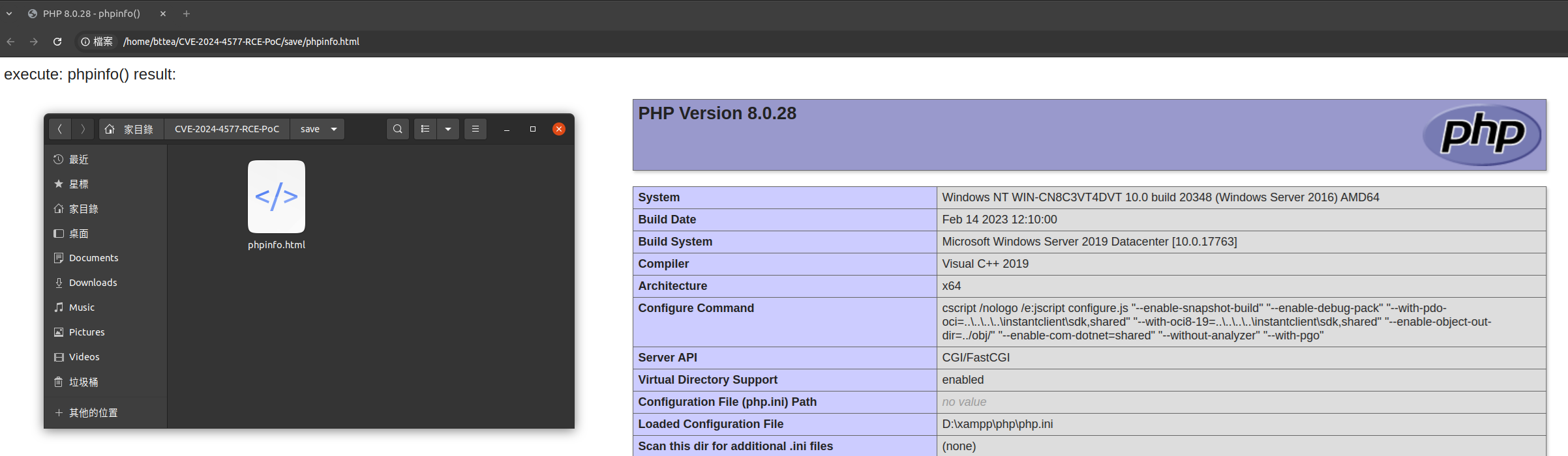 CVE-2024-4577 RCE Exploit; PHP CGI Argument Injection