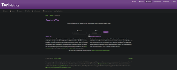 ExoneraTor: A Service Provided by The Tor Project that allows you to ...